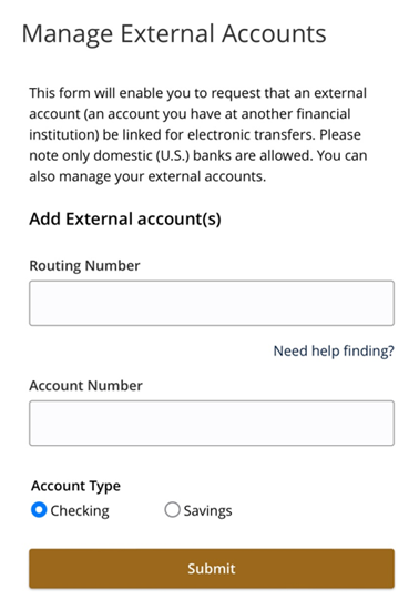 Add External Accounts in Online and Mobile Banking